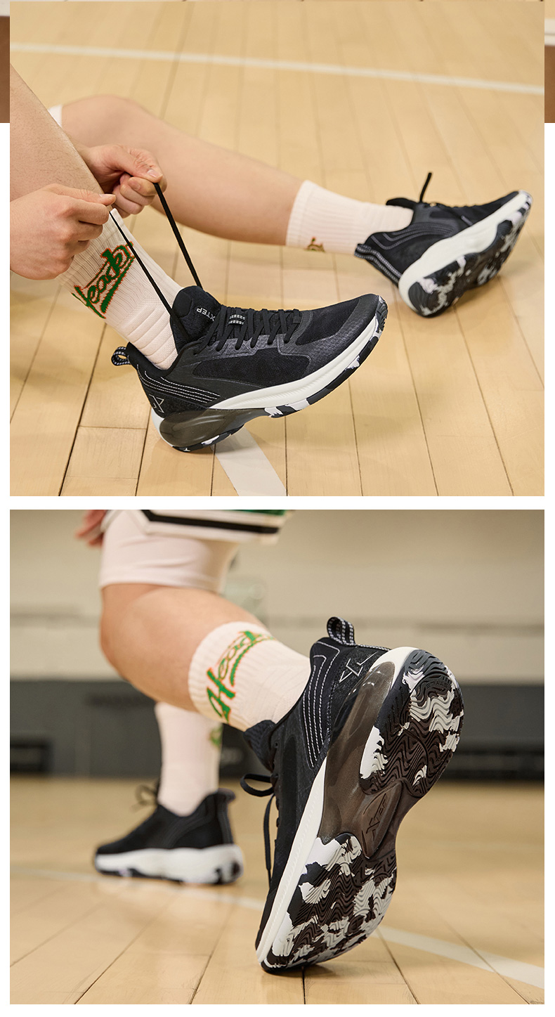 XTEP Shark Men Basketball Shoes Support Wear-resistant High-top ...
