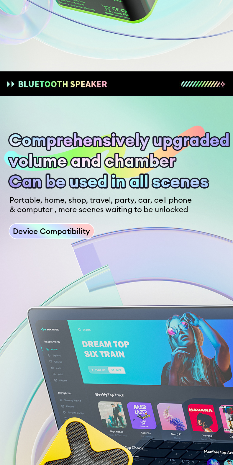 Realfit S1 Bluetooth Mini Speaker, 360 ° Stereo Sound, Excellent Bass ...