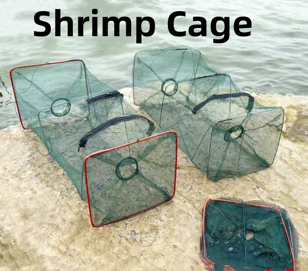 Fishing Traps Small Fishing Nets Foldable Double Hole Fish Cages For ...