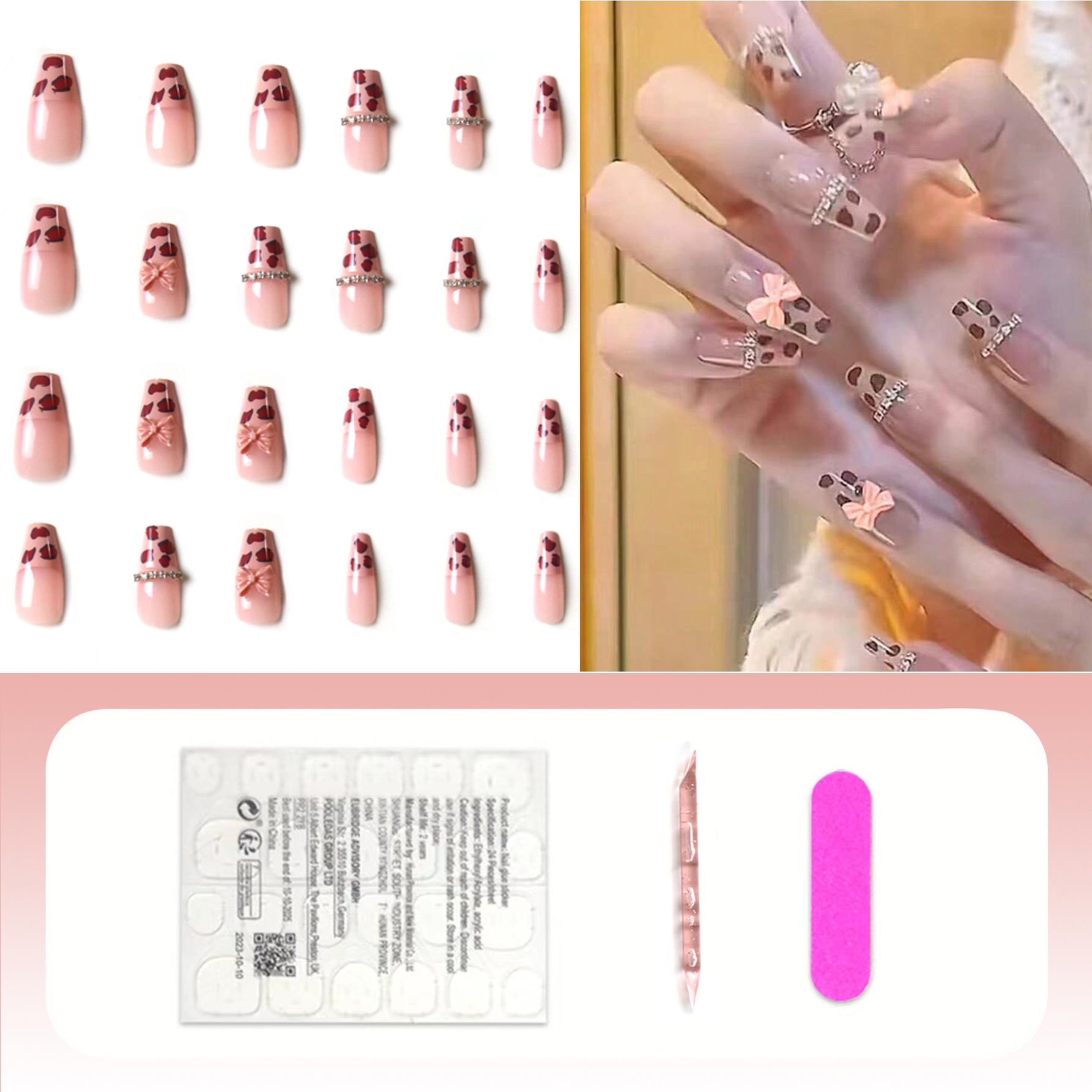 24 pieces/box nail art pieces, a variety of styles and styles to choose ...