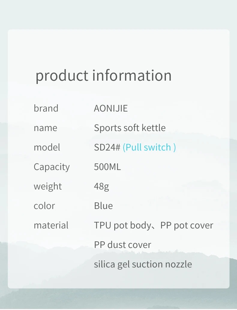 Aonijie 500Ml Soft Flask BPA Free Running Water Bottle For Hydration Backpack Two Style Pull ...