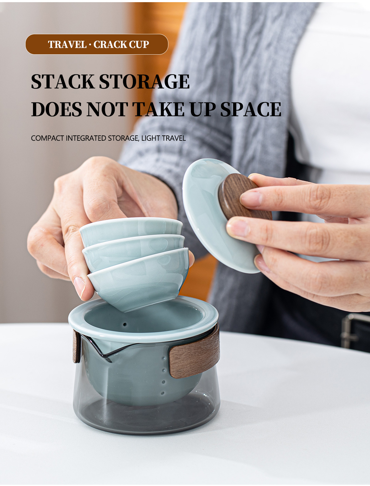 TEANAGOO Ceramic tea Coffee Cup Crack Cup Portable Tea Set Outdoor ...