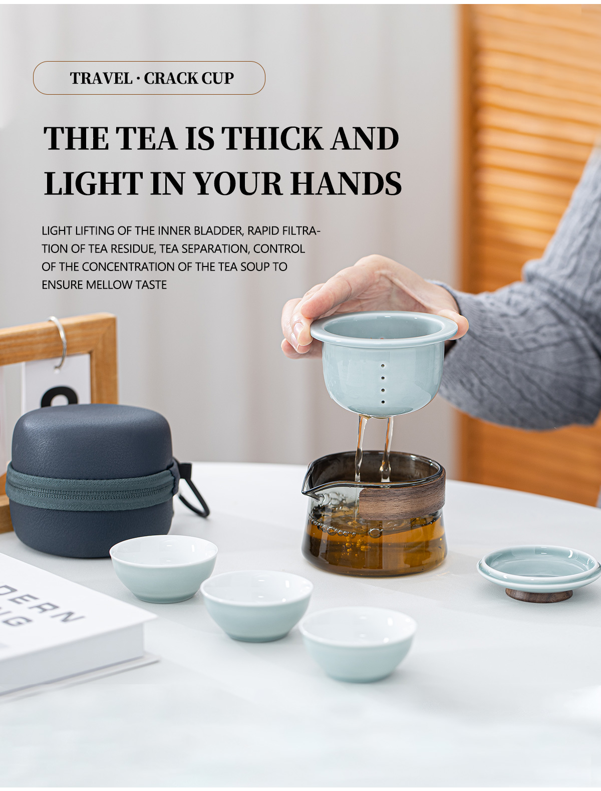 TEANAGOO Ceramic tea Coffee Cup Crack Cup Portable Tea Set Outdoor ...