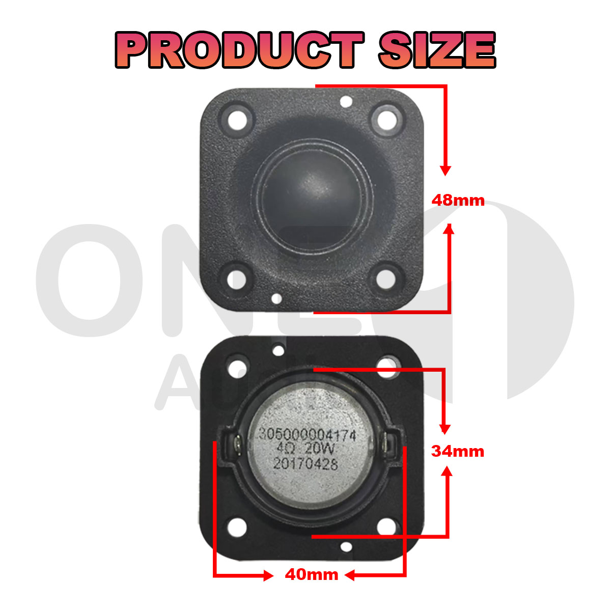 OneAudio HK 2 inch 4Ω 20W Tweeter 2 inch Horn Tweeter Car Stereo Treble ...