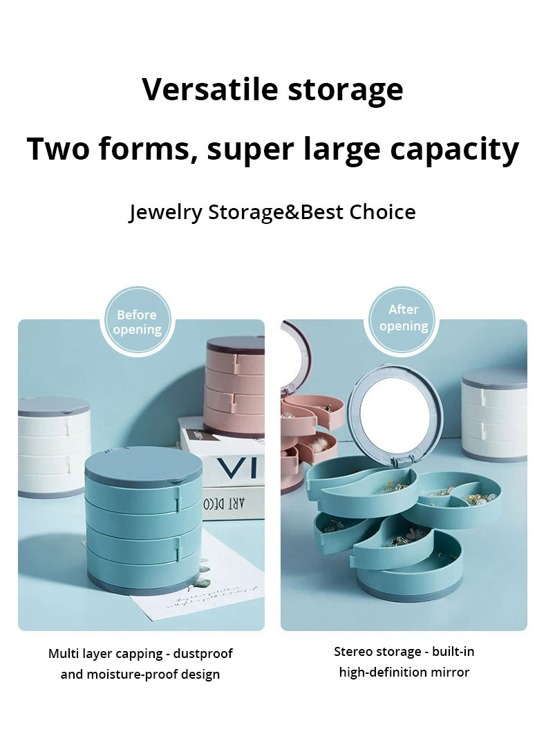 1pc Blue/Pink Jewelry Stand Holder Display Tray Jewelry Storage Box ...