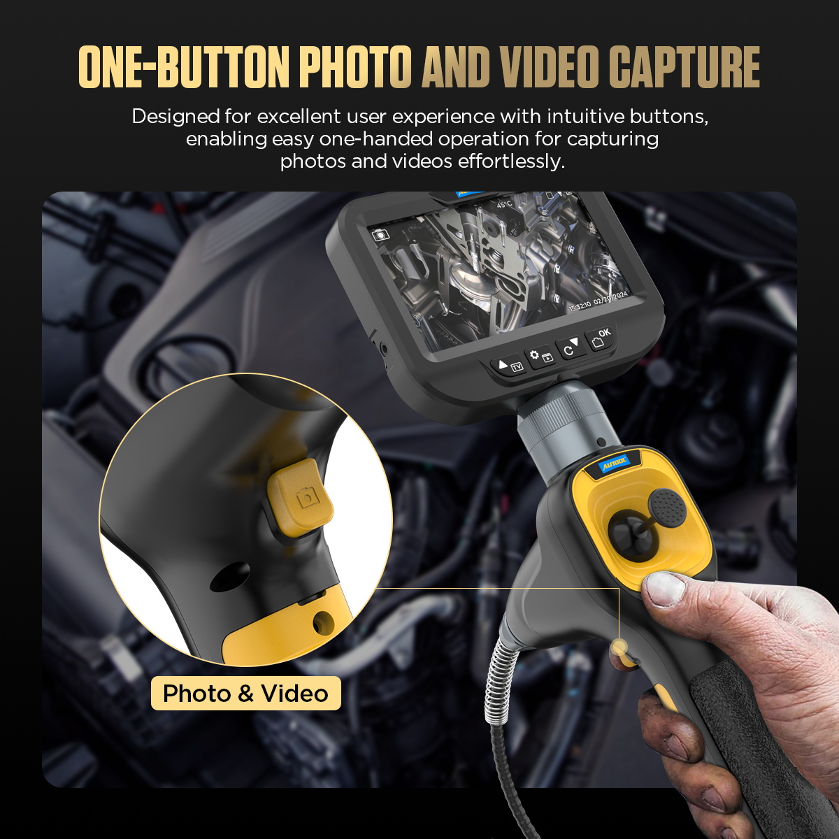 AUTOOL SVB308 1080 HD Automotive Industrial Endoscope with Light ...