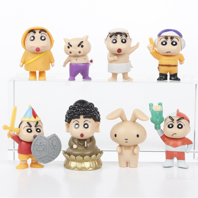 24Pcs/Set 4cm Crayon Shin-chan Nohara Shinnosuke Rabbit Robot Action ...
