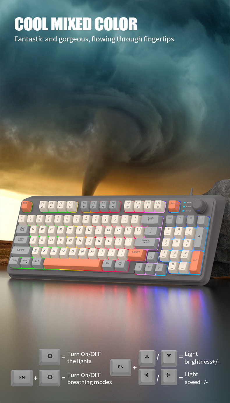 Backlit Gaming Mechanical Keyboard Gamer RGB Mechanic Kit USB Wired PC ...