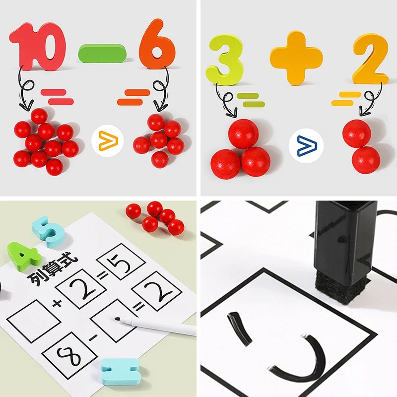 Kids Clip Beads Matching Counting Game Montessori Parish Toy Arithmetic ...