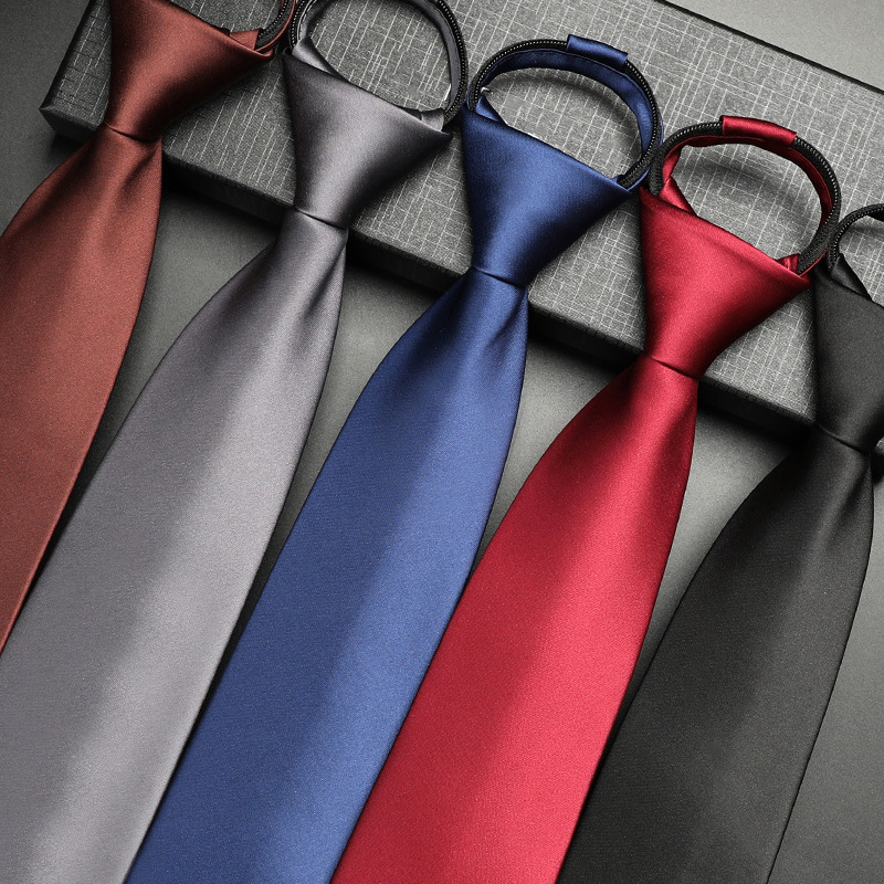 Black Men's Tie Accessories Necktie Blue Zipper Style Wedding Black ...