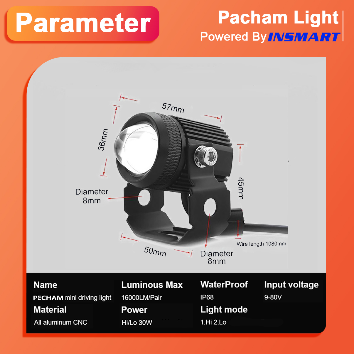 【Domino Switch】PECHAM 60W Turbo Fan Cool 4 Mode Blinker Mini Driving Light V7 Mdl with real led ...