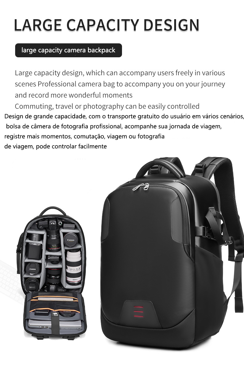 OUTWALK Large Capacity Camera backpack Digital Dslr Bag Waterproof ...