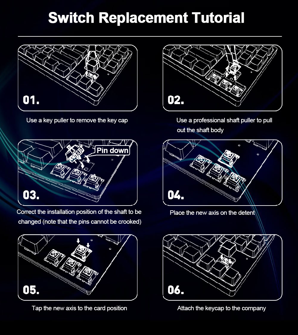 Redragon SMD RGB MX Low Profile switch 3Pin red black blue brown ...