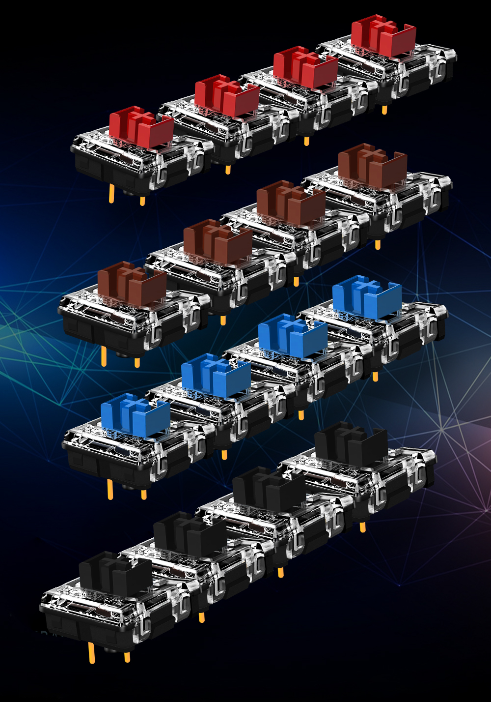 Redragon SMD RGB MX Low Profile switch 3Pin red black blue brown ...