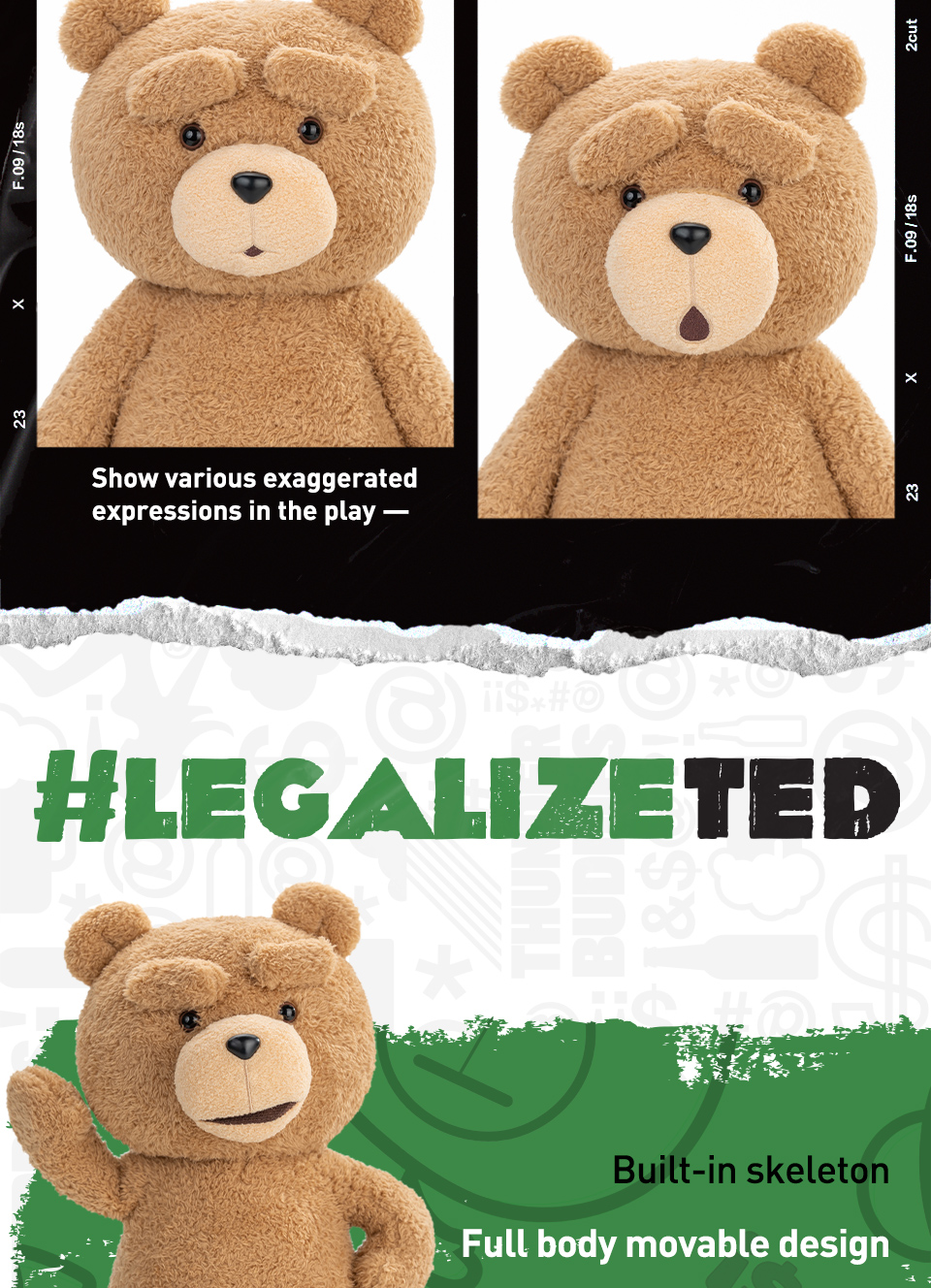 POP MART (Ted2) ted action plush doll | Shopee Philippines