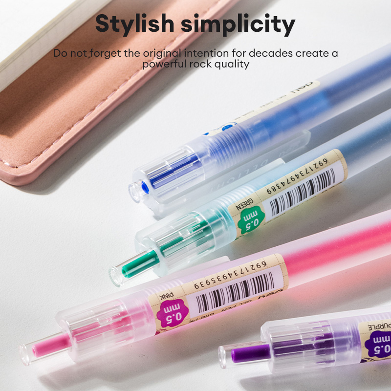 Deli 12 Color Press Gel Pen 0.5mm Bullet Ballpen Writing Pen For School ...