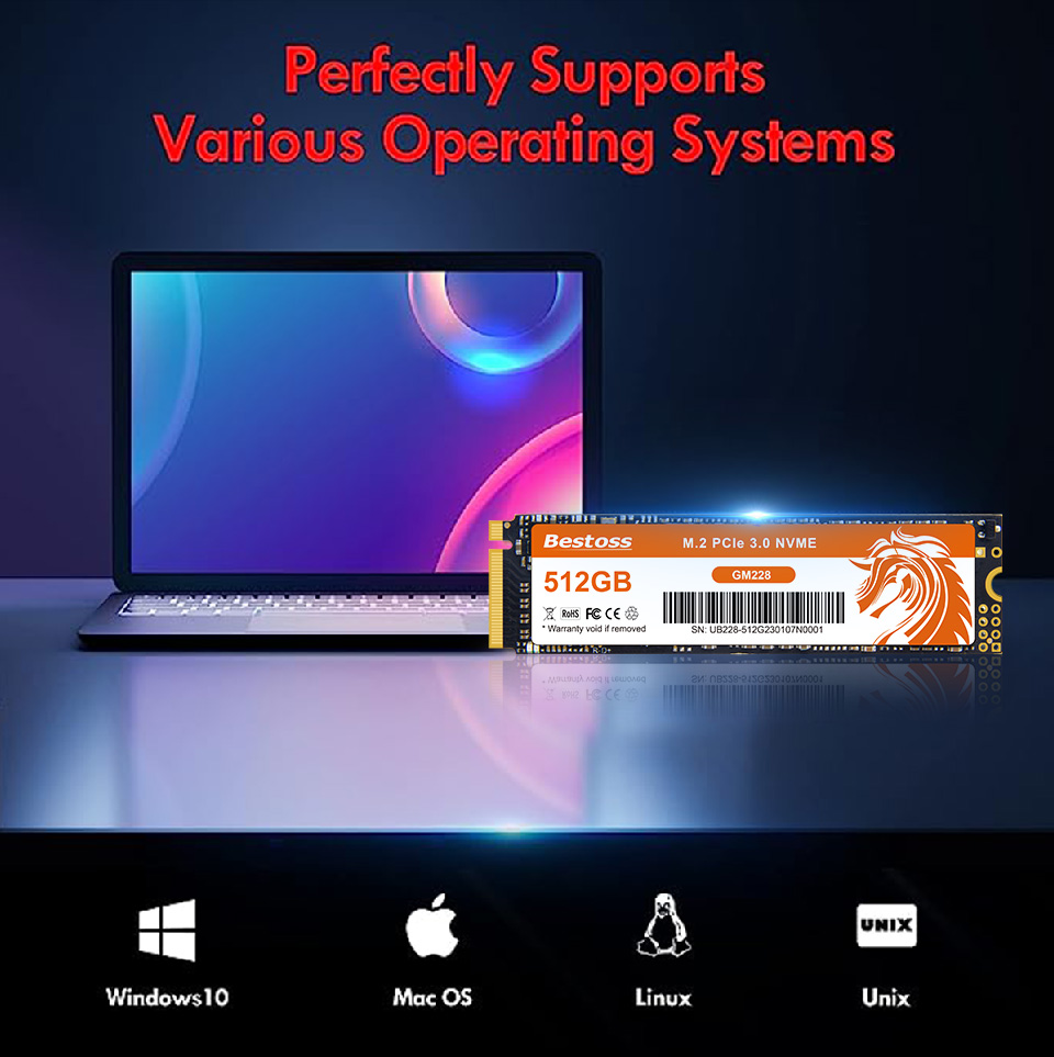 Bestoss M.2 NVMe PCIe 3.0 SSD 128GB 256GB 512GB SSD Hard Disk Drive For ...