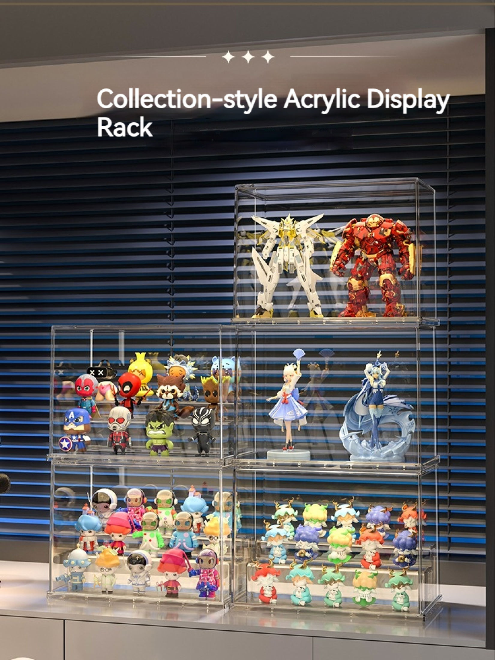 DEEYO Fully Transparent Acrylic Storage Bag Magnetic Acrylic Toy ...