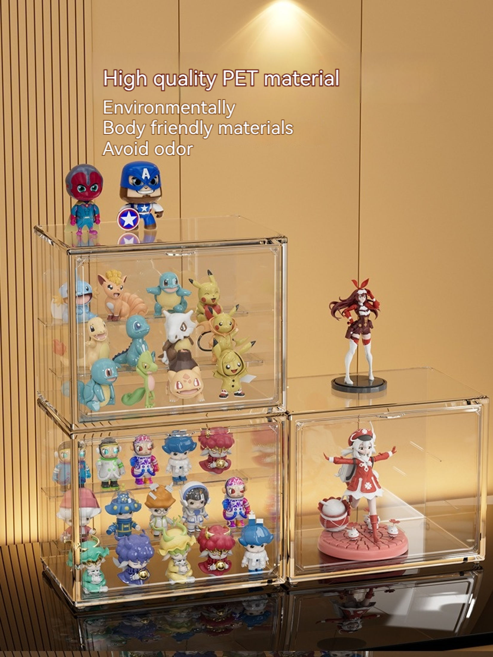 DEEYO Fully Transparent Acrylic Storage Bag Magnetic Acrylic Toy Display Box Stackble Luxury Bag ...