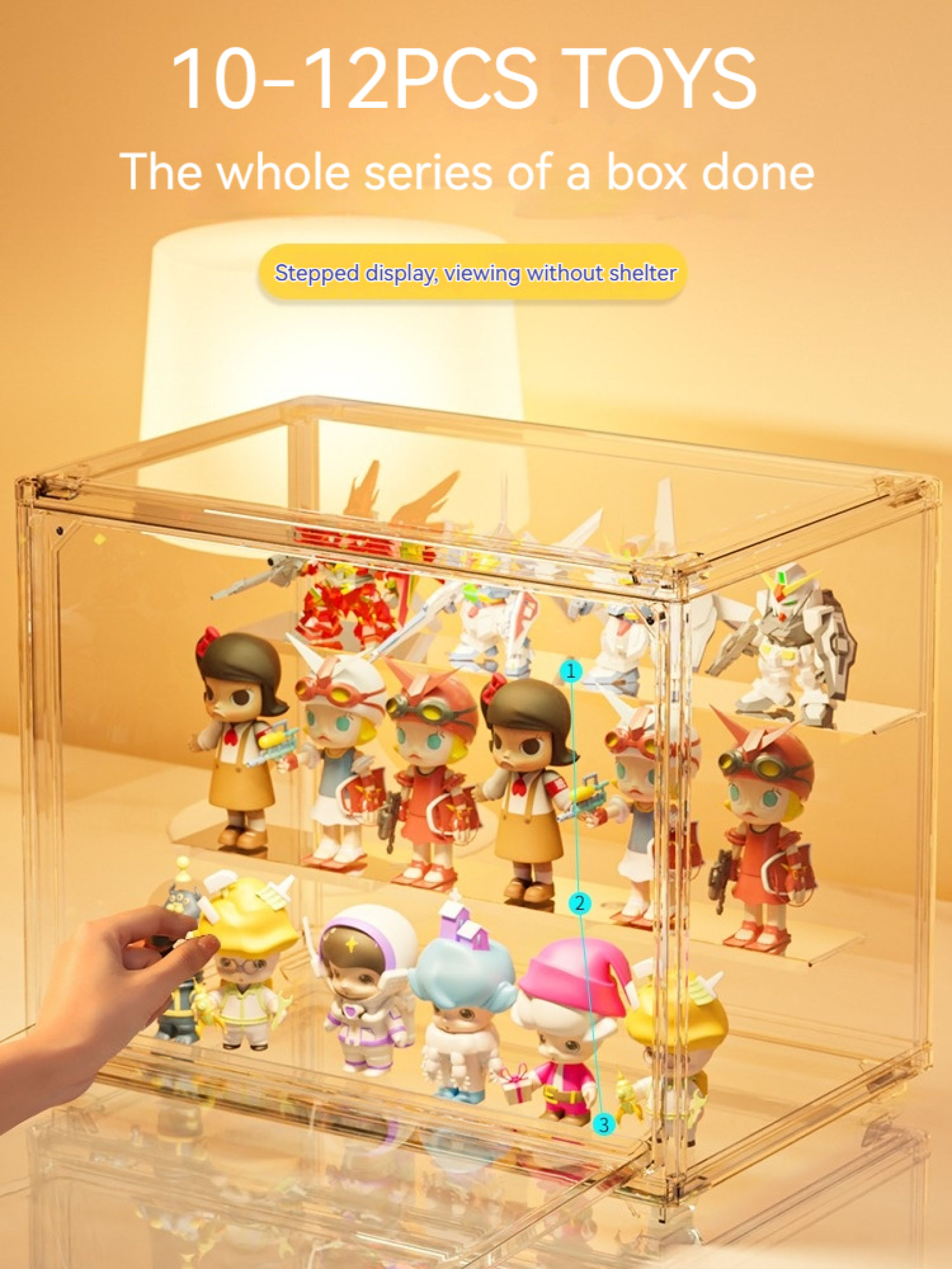 DEEYO Fully Transparent Acrylic Storage Bag Magnetic Acrylic Toy ...