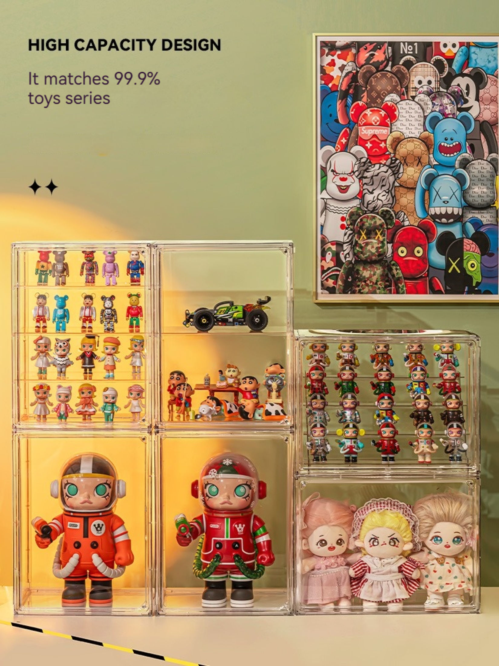 DEEYO Fully Transparent Acrylic Storage Bag Magnetic Acrylic Toy ...