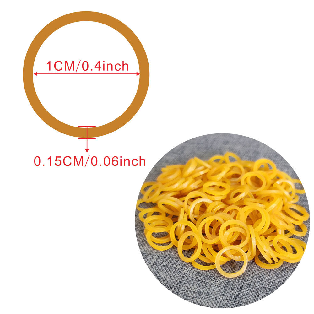 500pcs Yellow O Rings Rubber Bands 1CM/ 0.4inch Rubber Bands Elastic ...