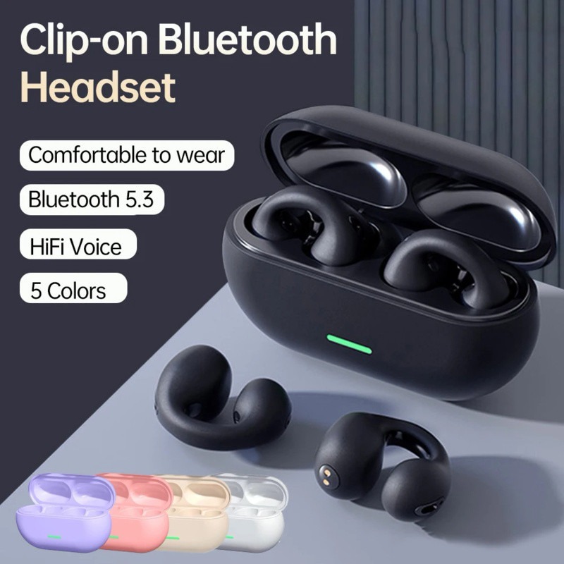T75 Fone Bluetooth Headset 5.3 Wireless bluetooth Headphones Clip Ear ...