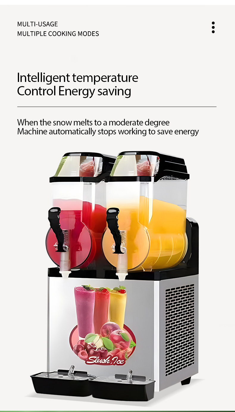 Stainless steel slush machine, milk tea shop, double cylinder juice ...