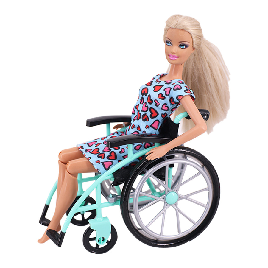 Barbie Doll Miniature Wheelchair Crutches Folding Wheelchair Toy ...