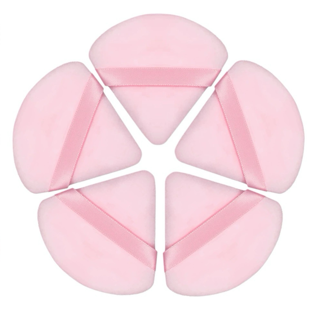 5Pcs Pure Cotton Velour Powder Puffs in Triangle Wedge Shape - Perfect ...