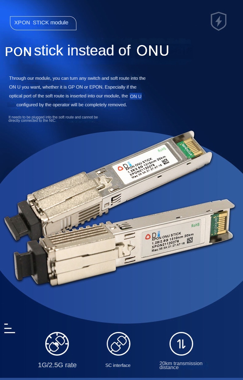 ONU STICK EPON GPON XPON SFP ONU Stick With MAC SC Connector DDM pon ...