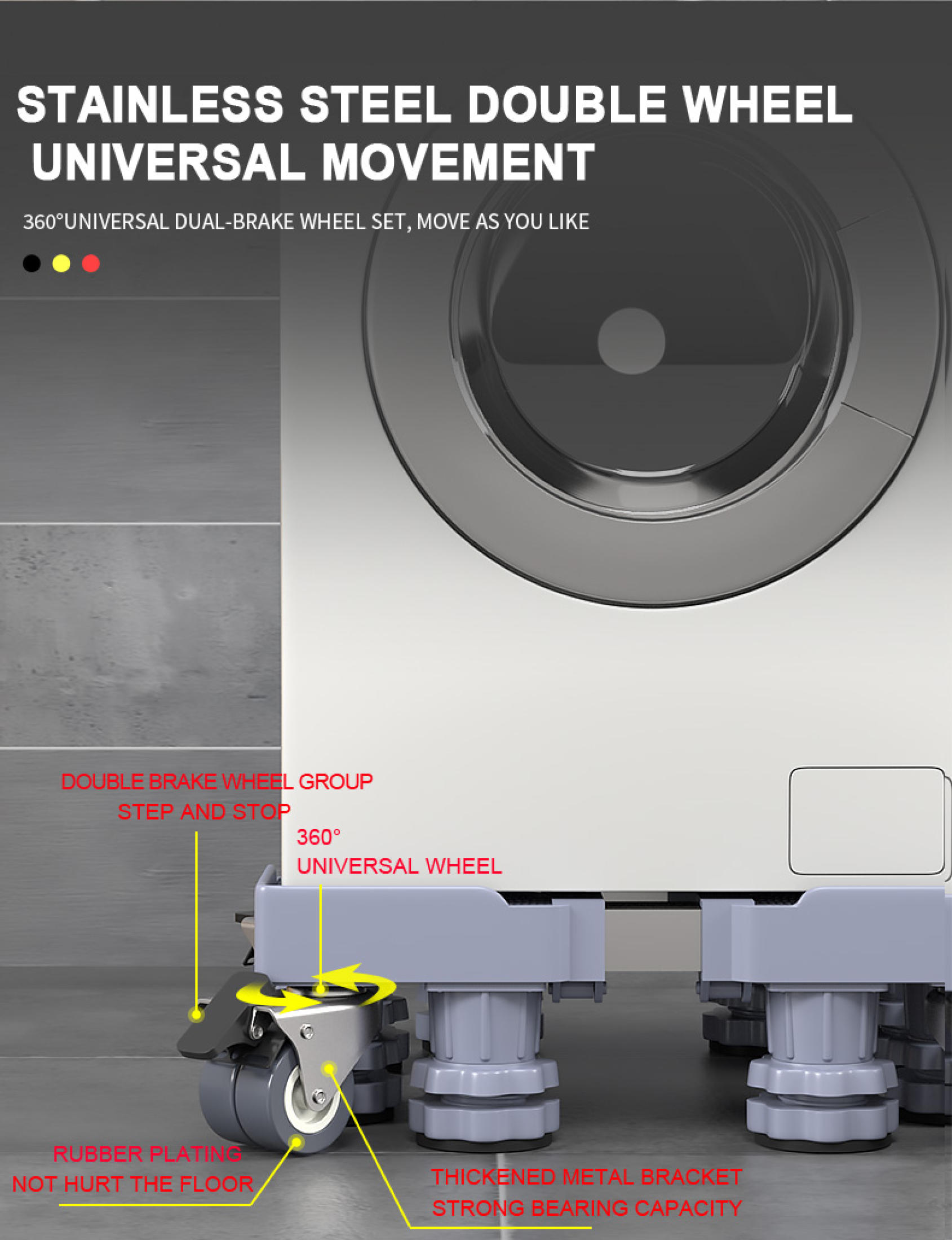 Bren Washing Machine Stand with Wheels Refrigerator Stand Heavy Duty ...