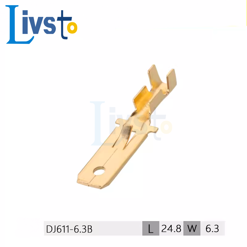 20/50 pcs 6.3 MM Car Crimp Terminal Spade Connector Copper Pins Auto Female Male Splice Wire ...