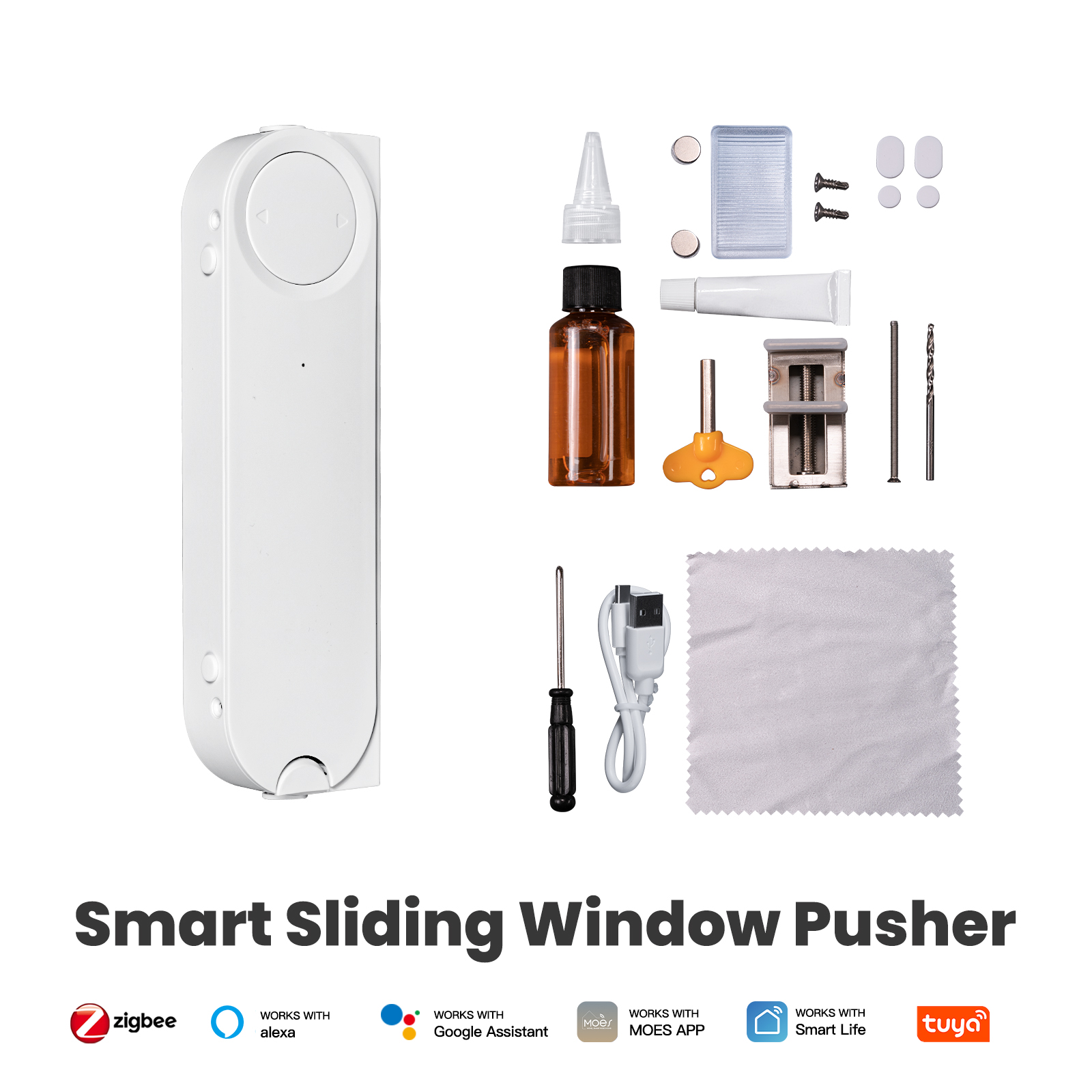 Tuya ZigBee Smart Sliding Window Pusher Automatic Opener Closer Solar ...