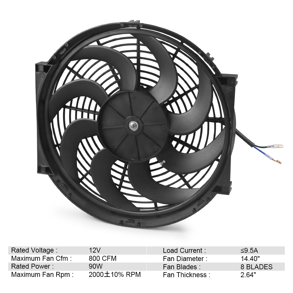 7/10/12/14 Inch 12V 80W 2100RPM Car Air Conditioning Electronic ...