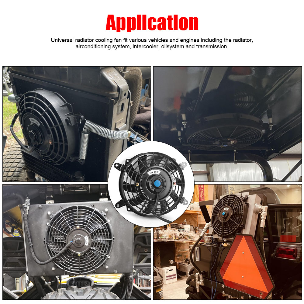 7/10/12/14 Inch 12V 80W 2100RPM Car Air Conditioning Electronic ...