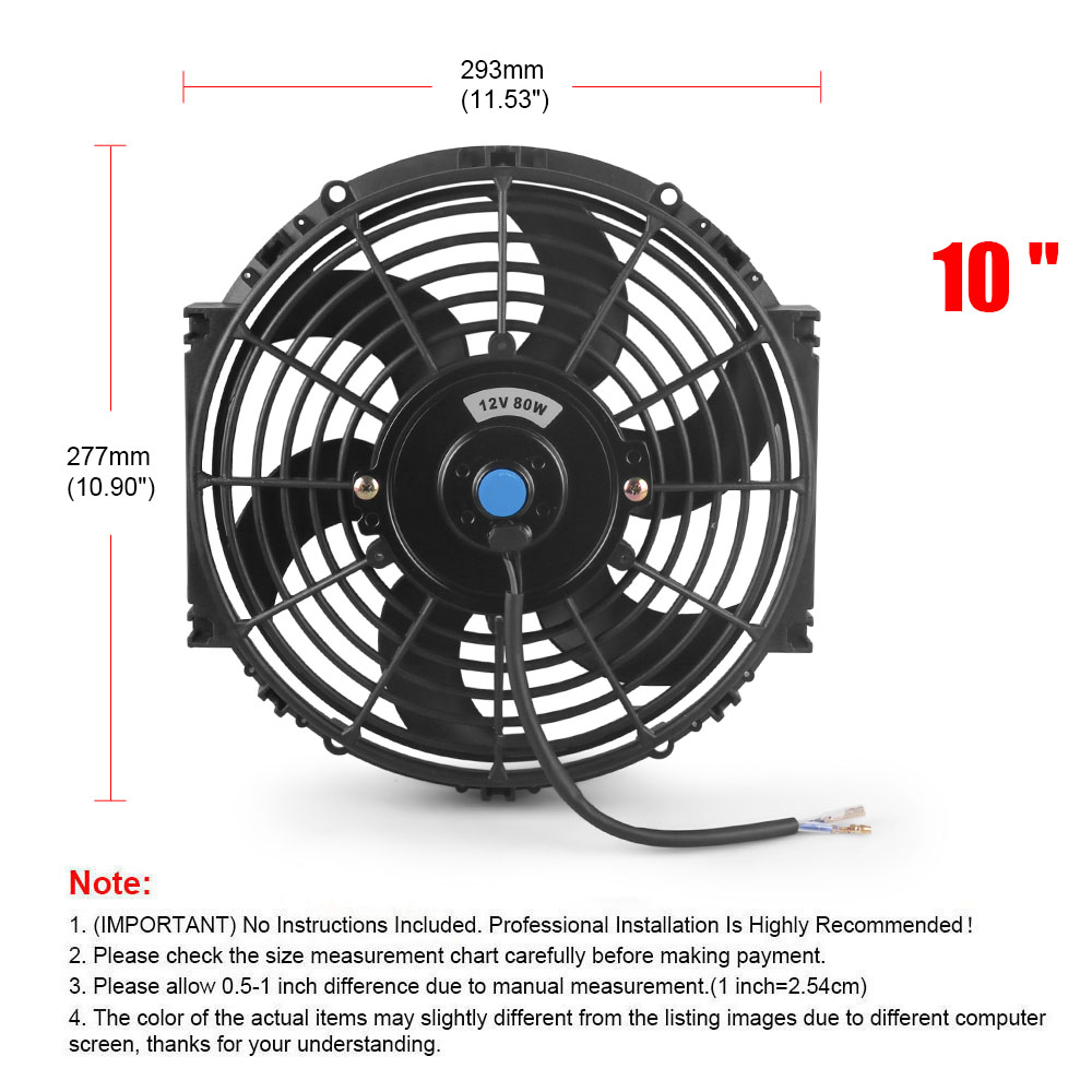 7/10/12/14 Inch 12V 80W 2100RPM Car Air Conditioning Electronic ...