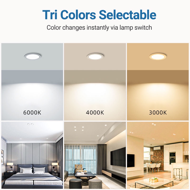 IMUTO Bright Pin Lights Ceiling Led Tri Color Recessed Downlight ...