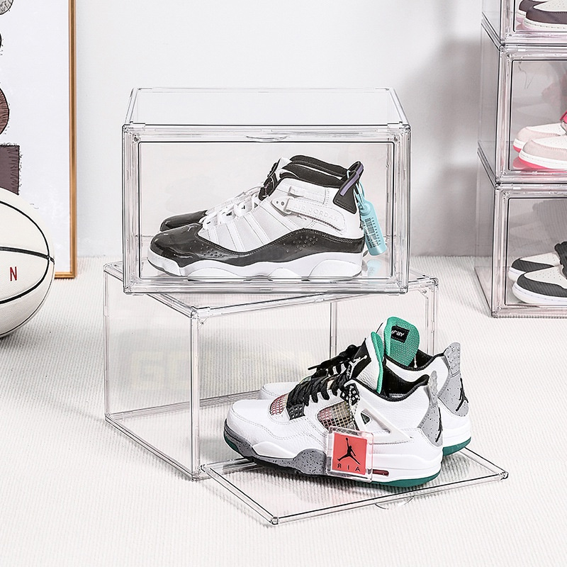 【Ready stock】Acrylic Shoe box fully transparent acrylic storage box AJ ...