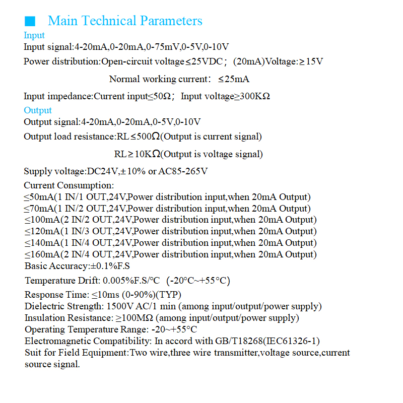 Analog Dc Signal Isolation Transmitter Current Voltage Sensor Multi Input Multi Output 0 10v 4