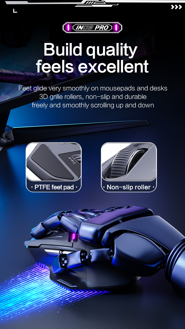 inphic IN9 pro Gaming Mouse Wireless/Wired/Bluetooth5.0 Tri-mode ...