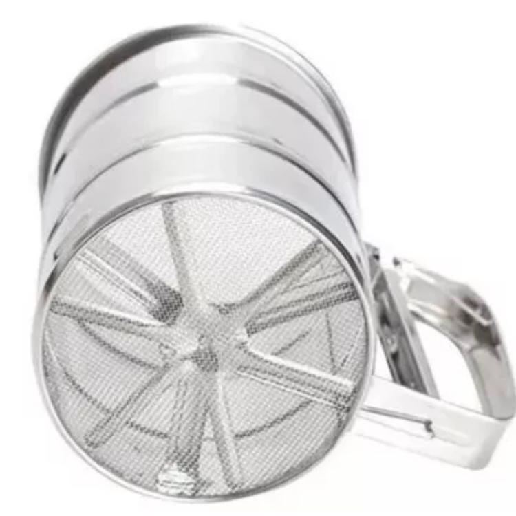 Double layer flour sieve stainless steel manual flour sieve cup ...