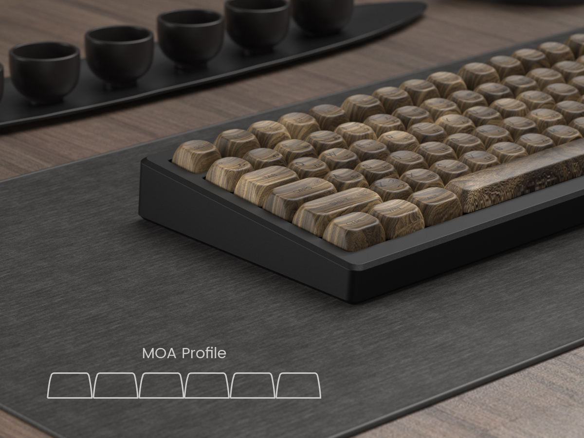 WOMIER 134 Keys MOA Profile Walnut Wood Theme PBT Keycaps Custom Dye ...