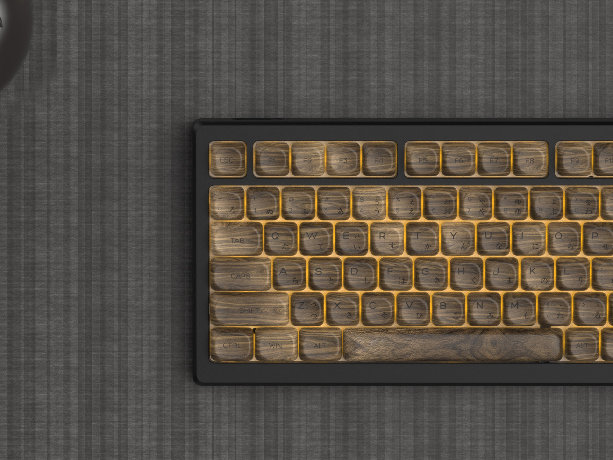 WOMIER 134 Keys MOA Profile Walnut Wood Theme PBT Keycaps Custom Dye ...