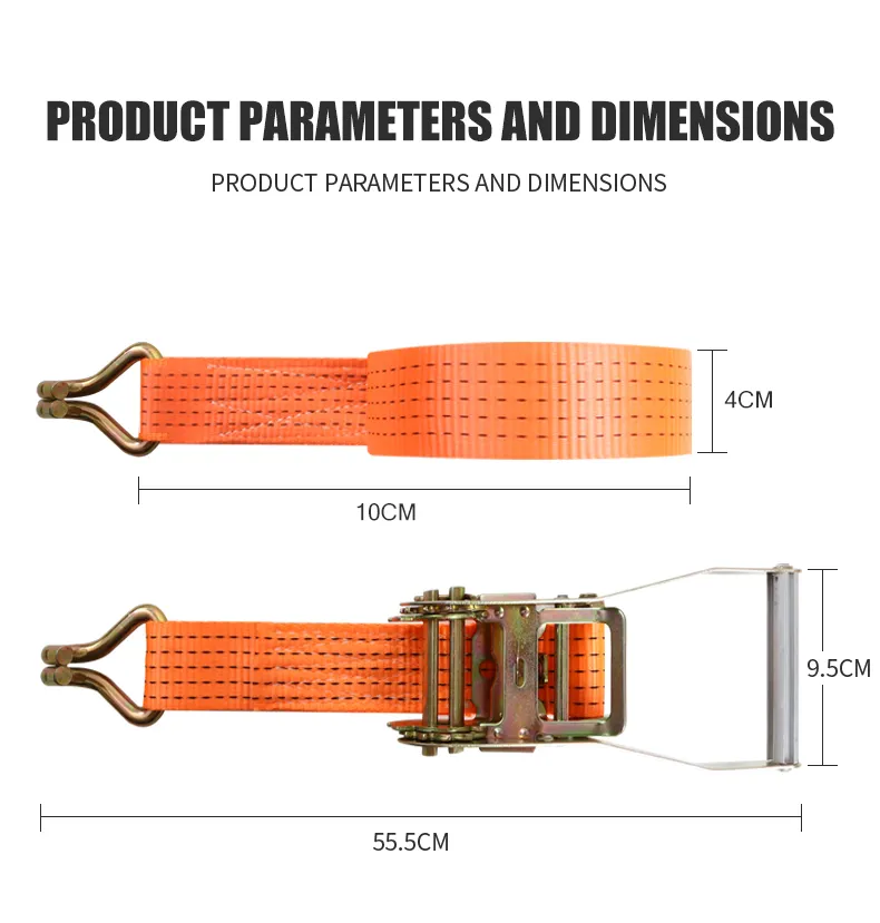 5T Heavy Duty 10M*4cm Tie Down Cargo Strap Luggage Lashing Strong ...