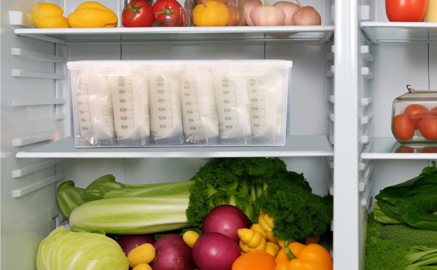 Upgrades Thicker Storage box Breast milk refrigerator Fresh-keeping ...
