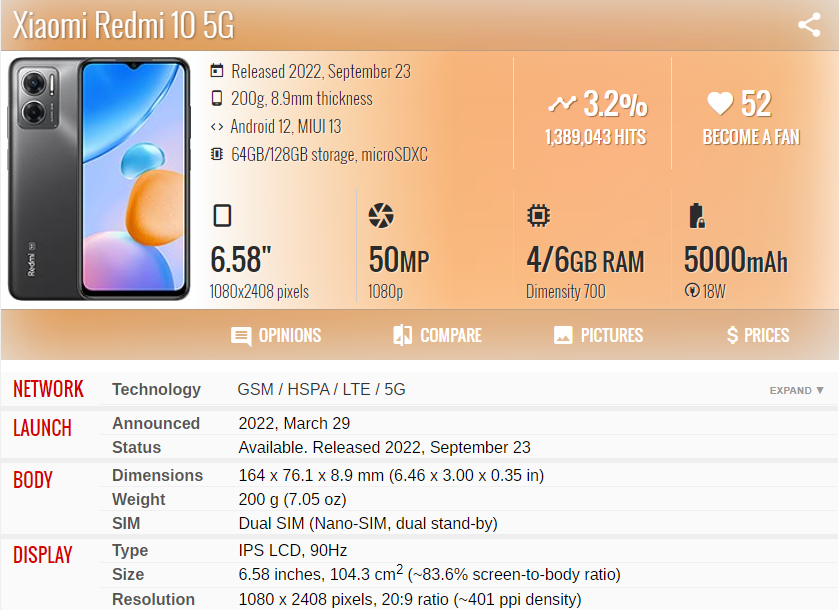 6.58'' LCD For Xiaomi Redmi 10 5G Note 11E Display Touch Screen ...