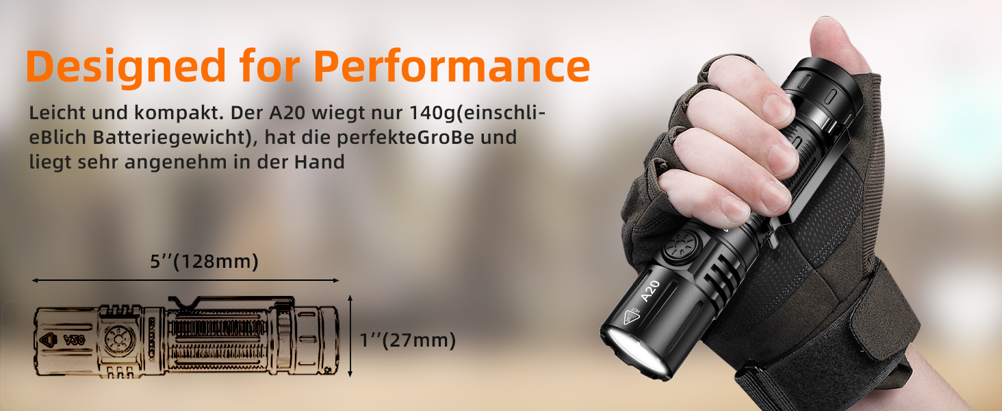SUPERFIRE Flashlight A20 20W High-power 2000 Lumens Super Bright Type-C ...