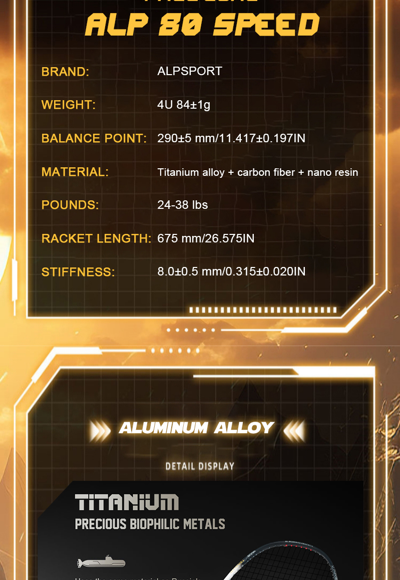 ALP 80 New Titanium Alloy Nano Resin 4U 38LBS Carbon Fiber Technology ...