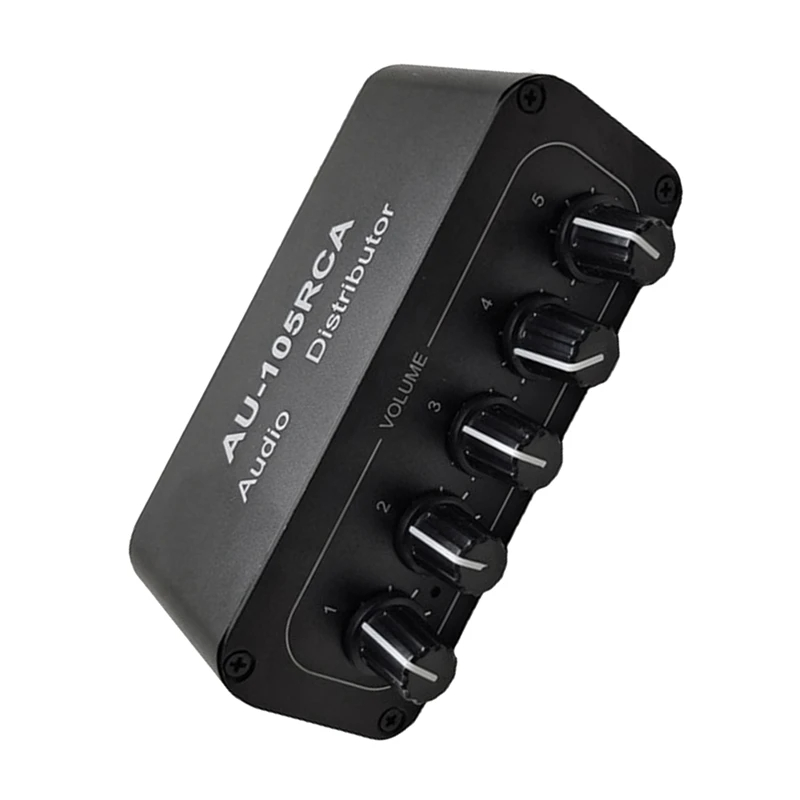 5CH Audio Distributor Stereo Audio Mixer 1 Input 5 Output RCA Splitter ...